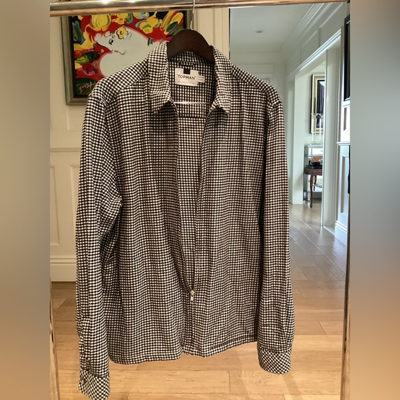 Topman | Jackets & Coats | Unisex Black And White Checkered Jacket ...